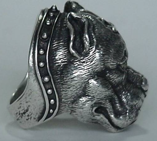MENS PITBULL RING SCOTT KAY DOG LOWRIDER CHOPPER SOFTAIL MOTORCYCLE ...