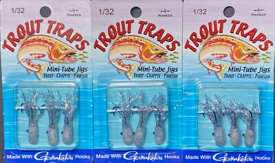 Hawken Trout Traps Mini-Tube Jigs 1/32 oz. Tube Jig 3 packages of 3 ...