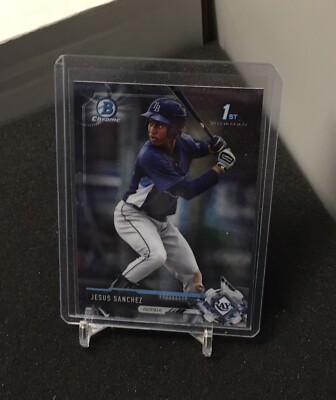 Jesus Sanchez 1st Rookie 2017 Bowman Chrome card BCP228 Tampa Bay Rays ...