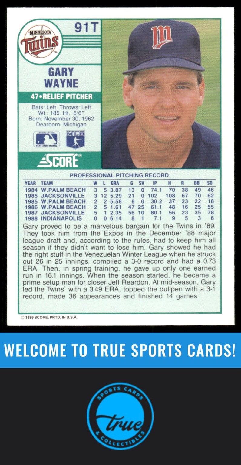 1989 Score Rookie & Traded #91T Gary Wayne | eBay