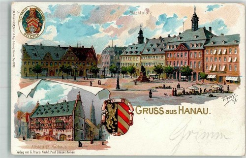 13291627 - 6450 Hanau sign Joost R. Marktplatz Altstaedter Rathaus ...