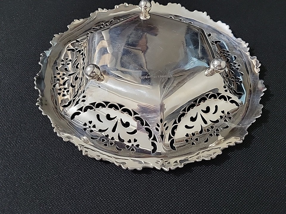 Antique Marshall.Field Sterling Silver Nut Dish Footed Bowl Pierced ...