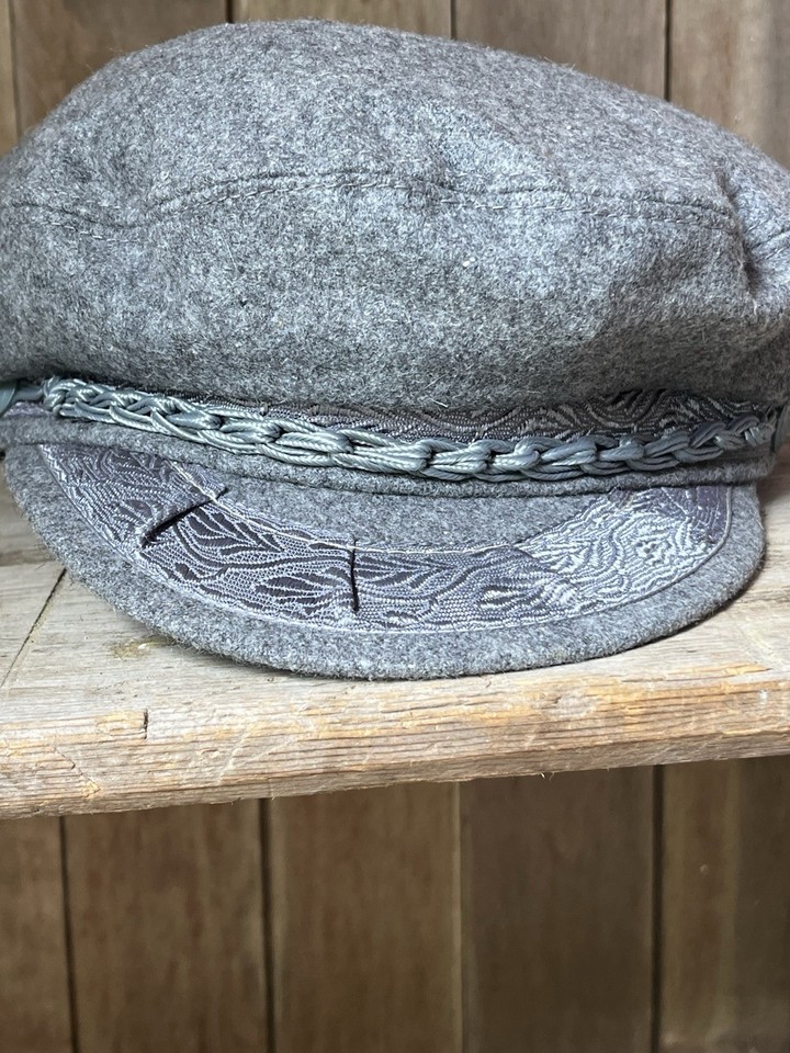 AUTHENTIC Greek AEGEAN Wool FISHERMAN’S CAP HAT Grey GREECE Sz 61-7 &5/ ...