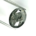 BIG NATURAL DIAMOND RUSTIC DIAMOND 3.93CT SALT AND PEPPER OVAL FULL CUT ...