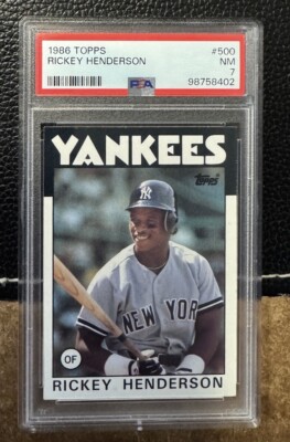 1986 Topps - #500 Rickey Henderson PSA 7 NM New York Yankees - HOF | eBay