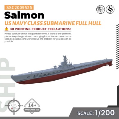 SSMODEL SSC200952S 1/200 Military Model US Navy Salmon Class Submarine ...