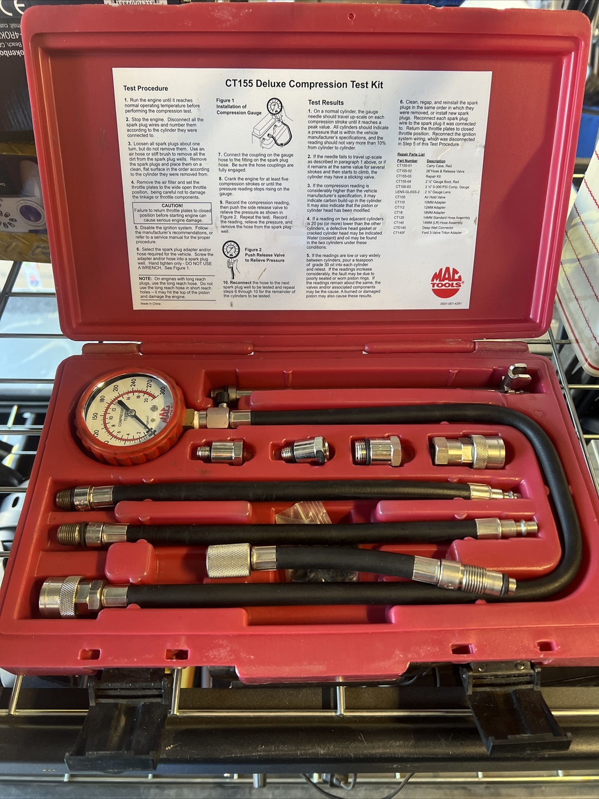 MAC TOOLS CT155 Deluxe Compression Test Kit 10pcs Free Shipping | eBay