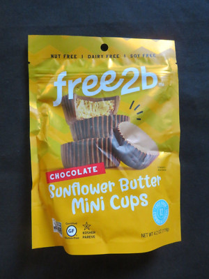 (1) Free 2B Sunflower Butter Mini Cups Chocolate 4.2 Oz Nut Free READ ...