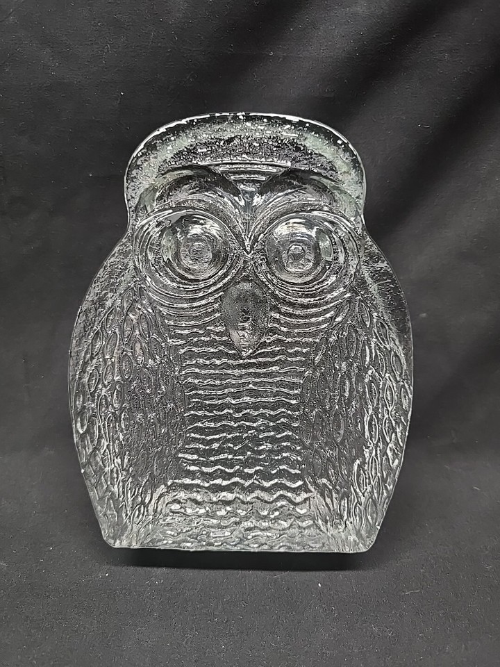 Vintage Blenko Art Glass Crystal Owl Shape Bookend | eBay