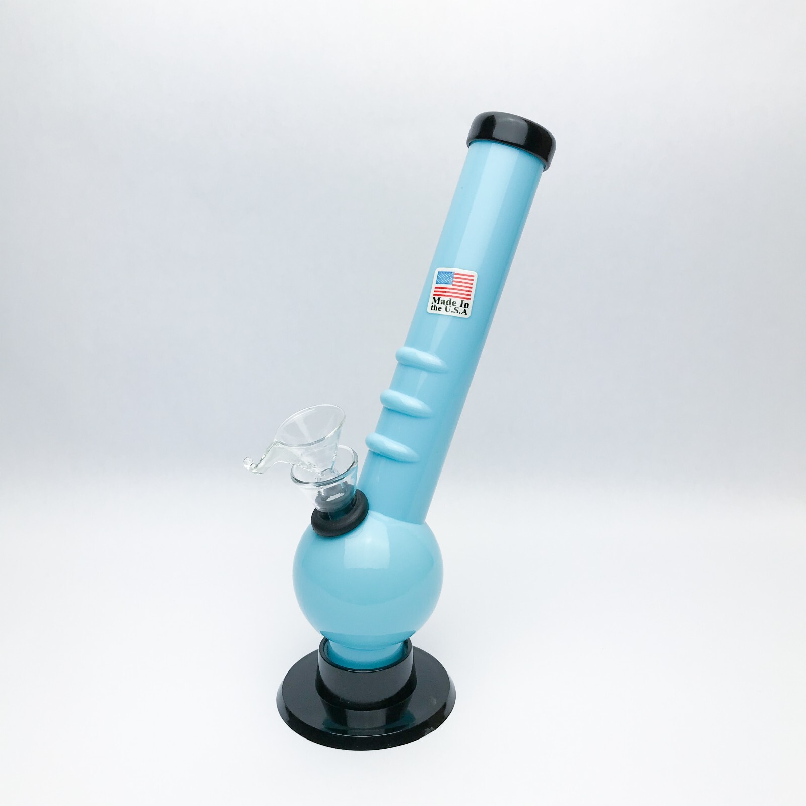 Acrylic 8" Blue Bubble Slanted Grip w/ Glass Slider Bowl HOOKAH WATER ...