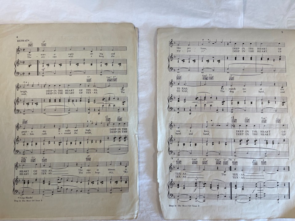 Deep In The Heart Of Texas Sheet Music 1941 June Hershey Don Swander | eBay
