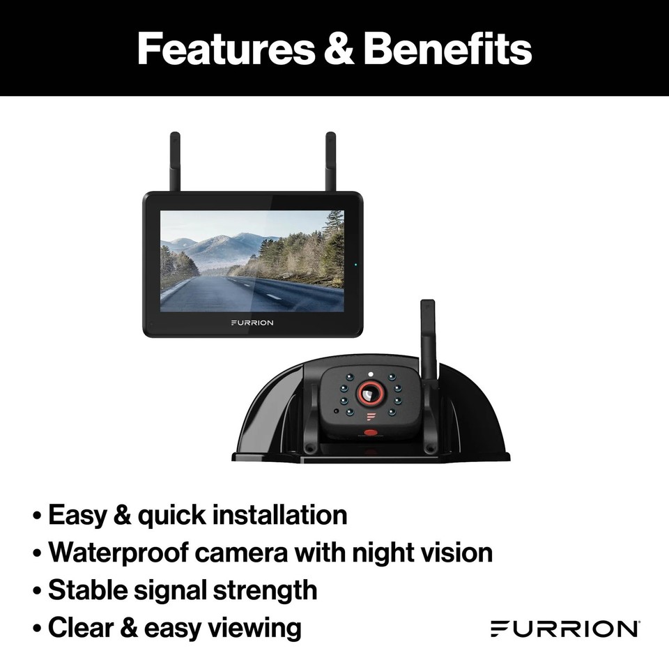 Furrion Vision S+ RV Backup Camera System 5" Monitor Sharkfin # ...