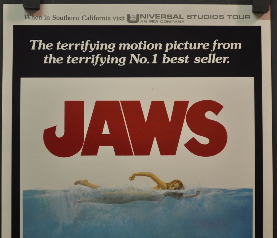 Jaws 1975 AUTHENTIC 14X36 PG-RATED NM MOVIE POSTER ROY SCHEIDER ...