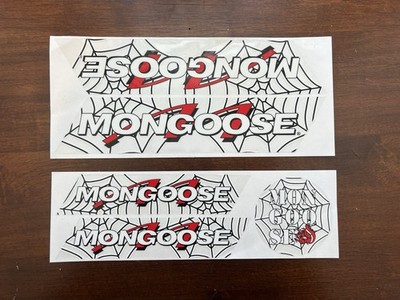 NOS Mongoose BMX Decal Set Early 2000s Spider Web Frame Stickers ...