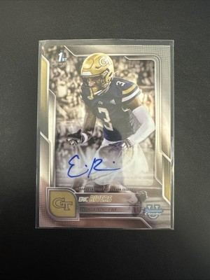 2025 Bowman University Football Eric Rivers Base Autograph Georgia Tech ...