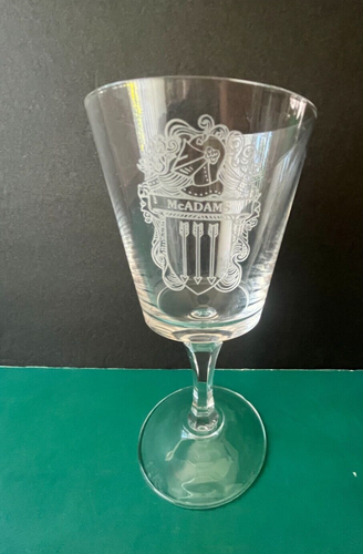 Garanti Fine Lead CRYSTAL WINE Glass Goblet Engraved Last Name Surname ...