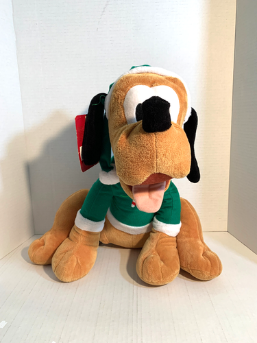 Disney Pluto Christmas Edition Plush 15" w/ Santa Hat & Candy Cane ...