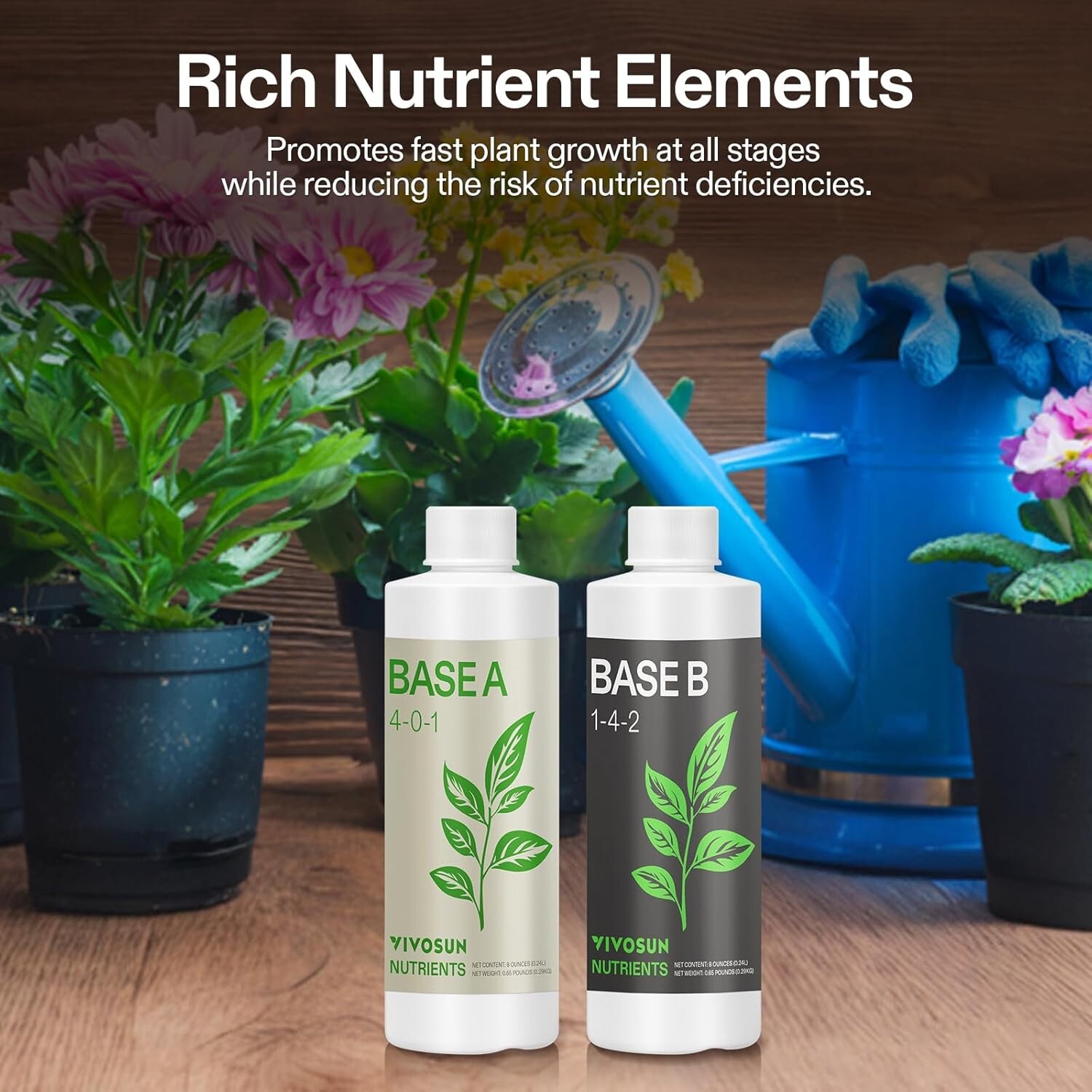 VIVOSUN Plant Food Nutrients Base A(4-0-1) & B(1-4-2) Bundle Set of 8oz | eBay