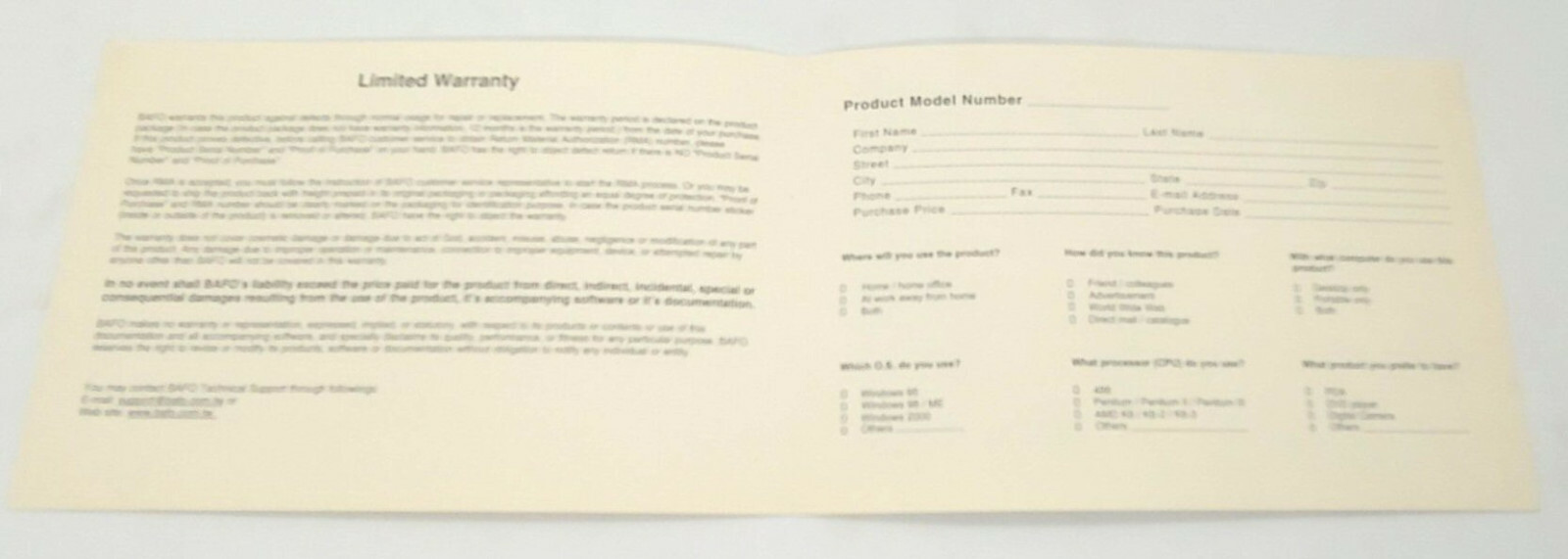 BAFO BF-2003 USB Software Driver Version 1.3 CD-ROM and User's Manual | eBay