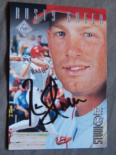Texas Rangers Rusty Greer Signed 1996 Leaf Studio Auto Card | eBay