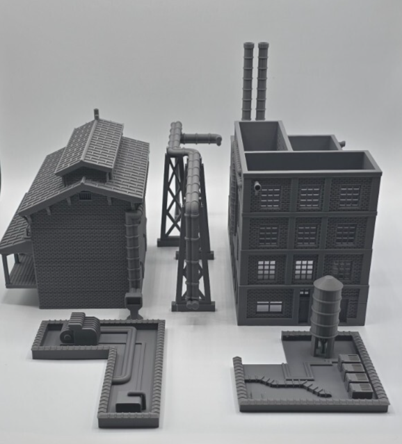 HO Scale Industrial Factory 1:87 Building | eBay