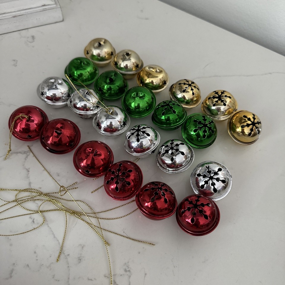 Set Of 23Decorative Bells Gold Christmas Bells Snowflake Cutout Jingle ...