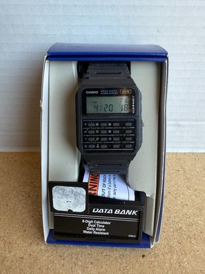 Casio Calculator Watch DataBank Water Resistant Black DB02 NOS New ...