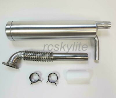 26cc - 35cc RC Gas Engine Aluminum Exhaust Pipe Canister and Flexible ...