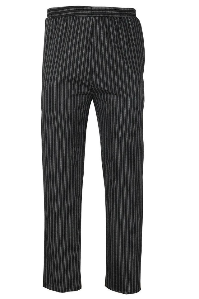 Chef Pants Cook Kitchen Trousers Catering Work Baggy Elastic Waist ...