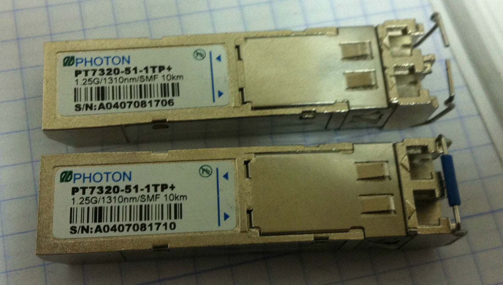 9x Photon PT7320-51-1TP+ 10km SFP FC Module 1.25G/1310nm/SMF ...