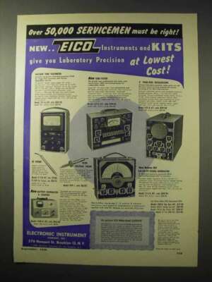 1950 EICO Instruments Ad - Oscilloscope, Voltmeter | eBay