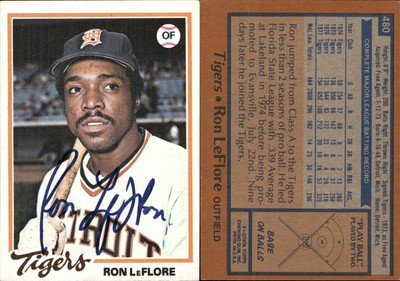 Ron LeFlore Signed 1978 Topps #480 Card Detroit Tigers Auto AU ...
