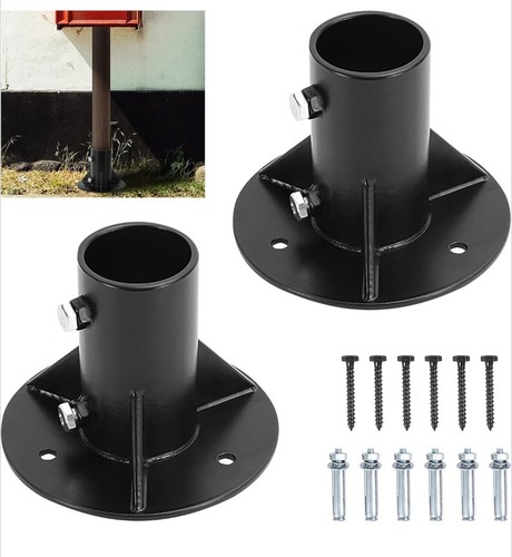 2Pcs Round Posts Base Bracket 2" Base Flange Chain Link Fence Flange ...