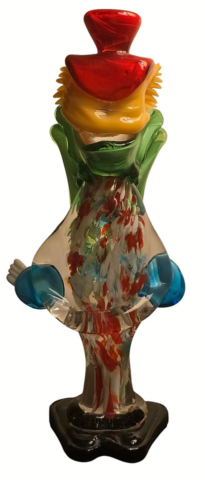 Murano Art Glass 12.0" TALL Red Hat Big Smile Clown Made In Italy. | eBay
