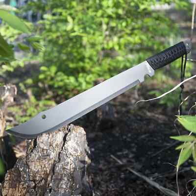 21" JUNGLE MASTER MACHETE FULL TANG BLACK FIXED BLADE TACTICAL SURVIVAL ...