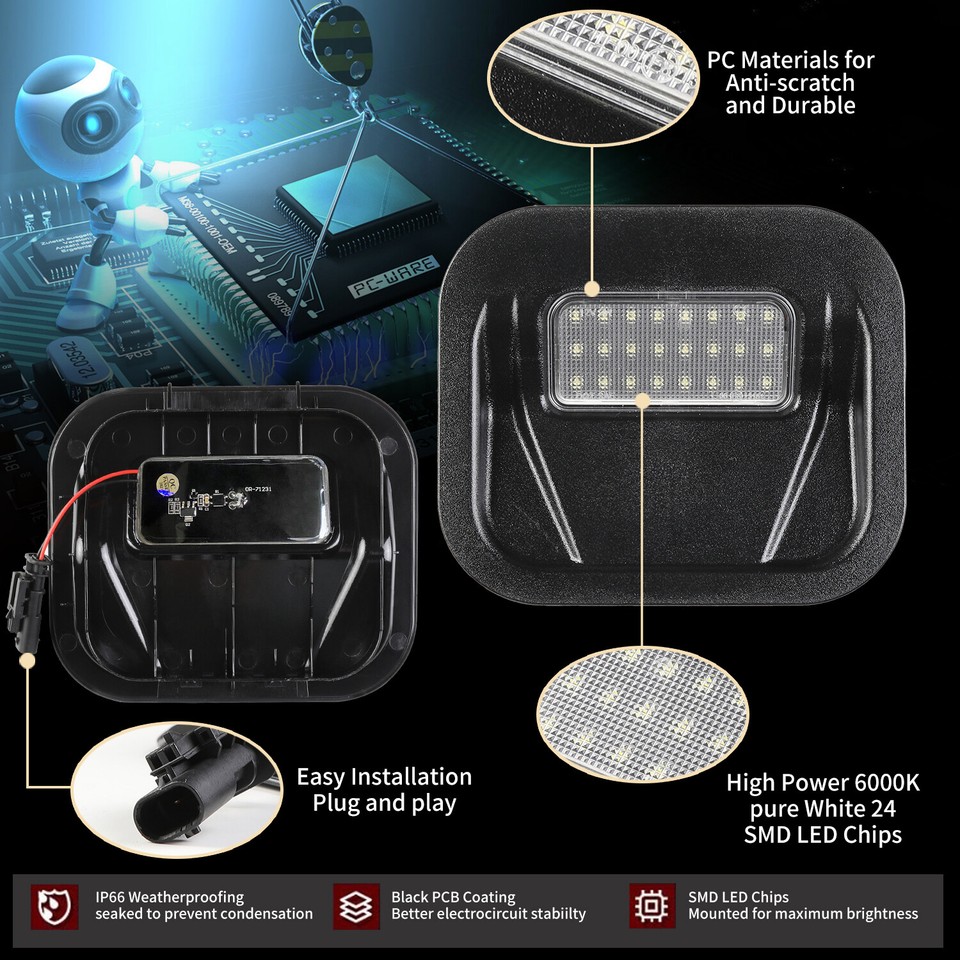 4x FOR 2019-2025 GMC Sierra Genuine GM MultiPro Tailgate Step Light Kit ...