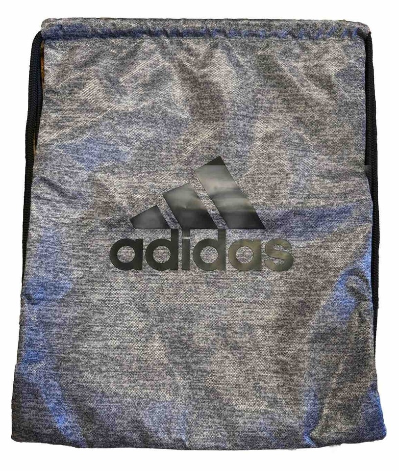 Adidas Black Silver Gray Backpack Cinch Sack Bag Drawstring 14×19 ...