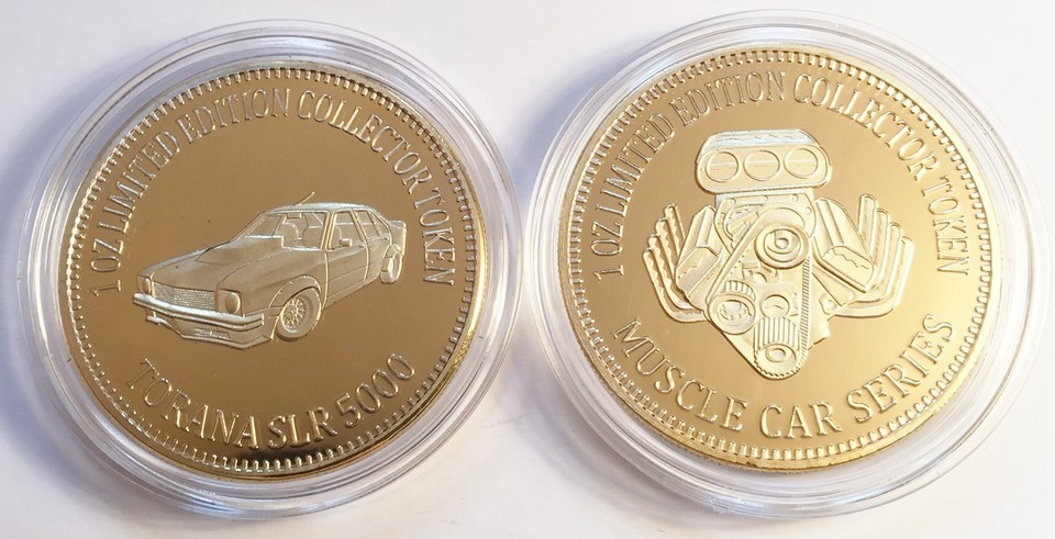 "TORANA SLR 5000" Muscle Car Series 1 0z HGE 999 24k Gold Coin/token ...
