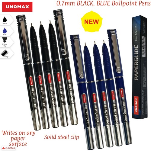 BLUE BLACK Ballpoint Pens 0.7mm Fine Point Smooth Ball Pens School ...