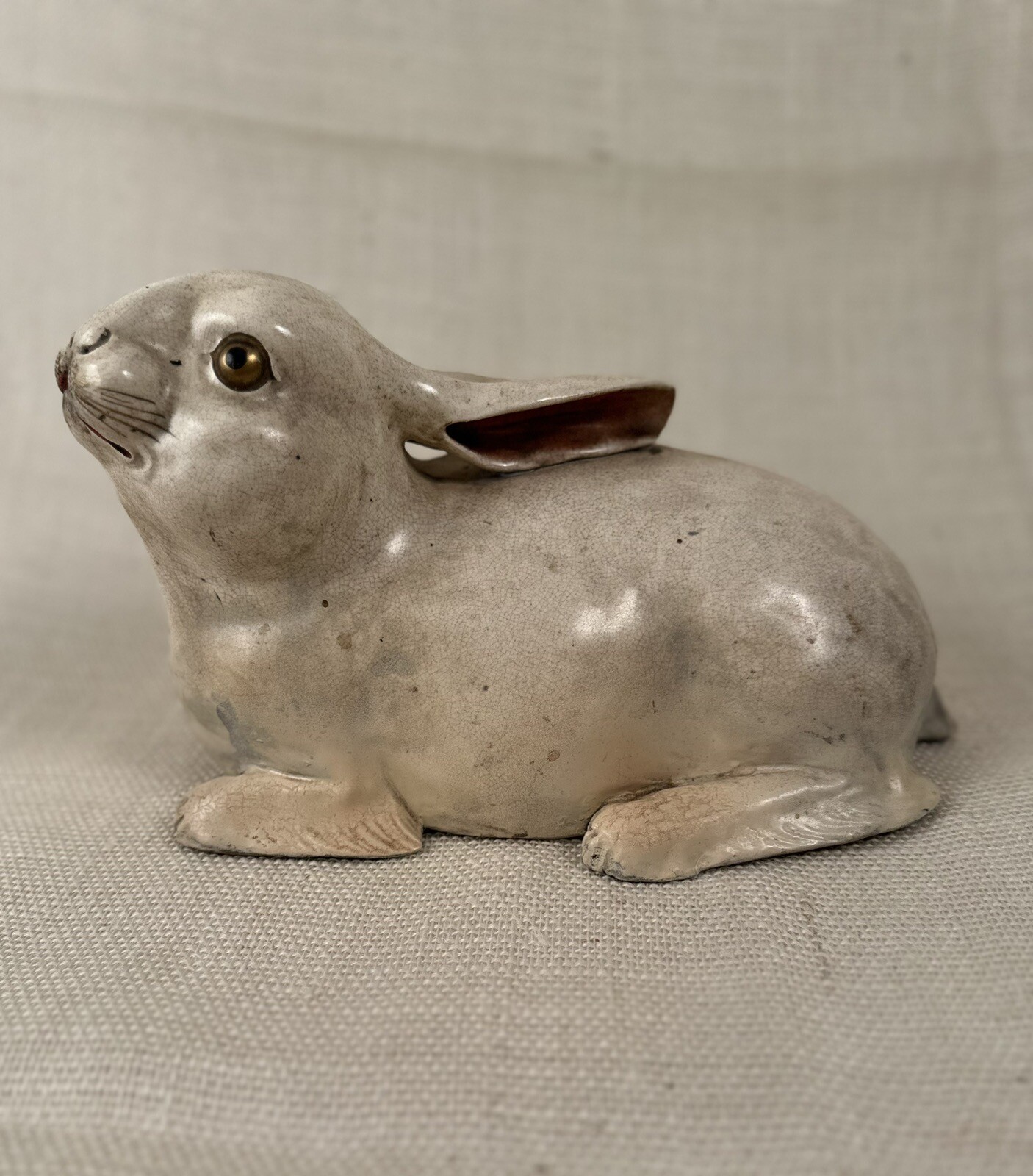 Antique Satsuma Japanese White Gold Rabbit Okimono Imperial Meiji 13”x8 ...