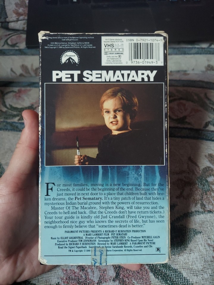 Stephen King's Pet Sematary (VHS, 1991) rare Horror Paramount ...