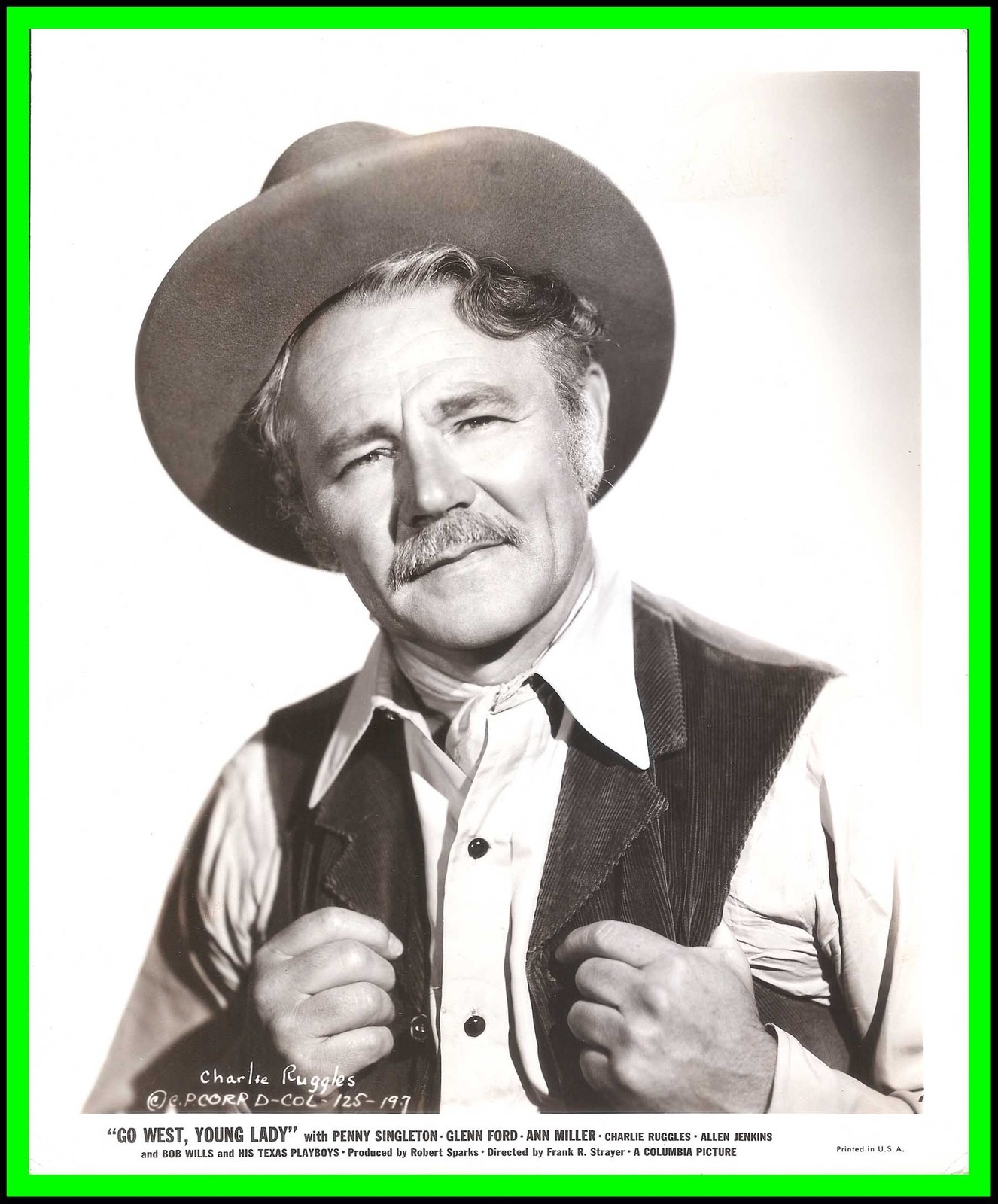 CHARLES RUGGLES in "Go West, Young Lady" Original Vintage Photograph ...