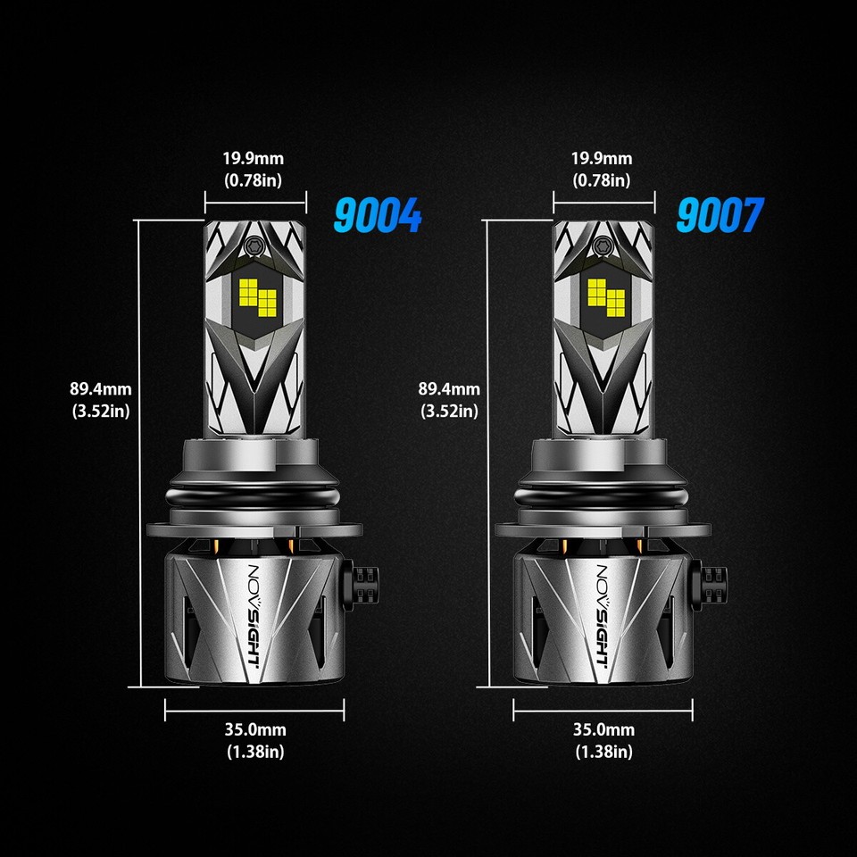 NOVSIGHT 9007 LED Headlight Bulbs High/Low Beam 60000LM Extremely ...