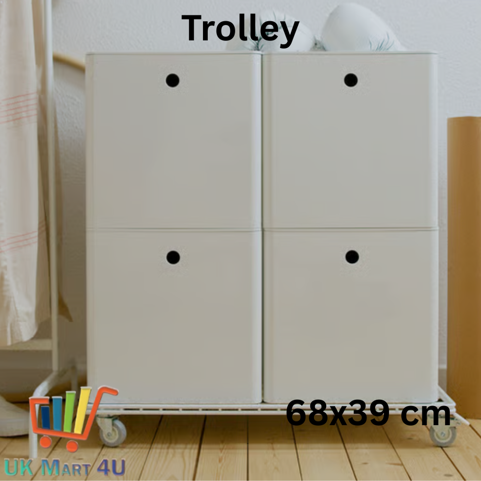 IKEA INVALLNING Trolley White Storage Cart With Wheels for Boxes Home ...