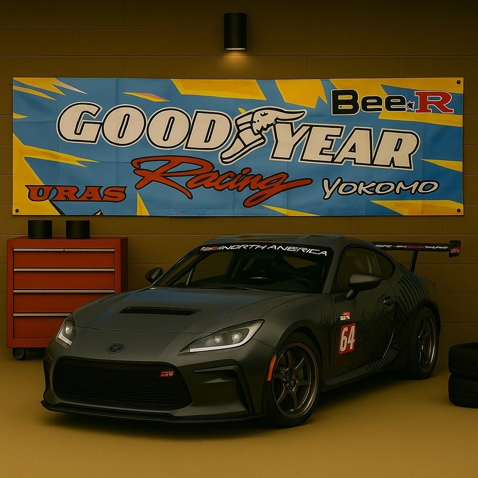 Goodyear Racing Tire Banner URAS Bee*R Yokomo – 71x24" Garage Wall ...