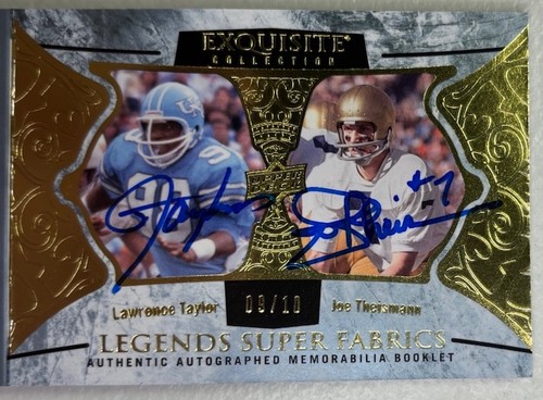 2014 Upper Deck Exquisite: Fabrics Auto /10 Lawrence Taylor, Joe ...