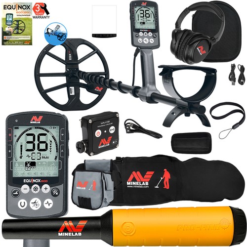 Minelab EQUINOX 800 Detector Bundle with Pro Find 20, Carry Bag & Finds ...