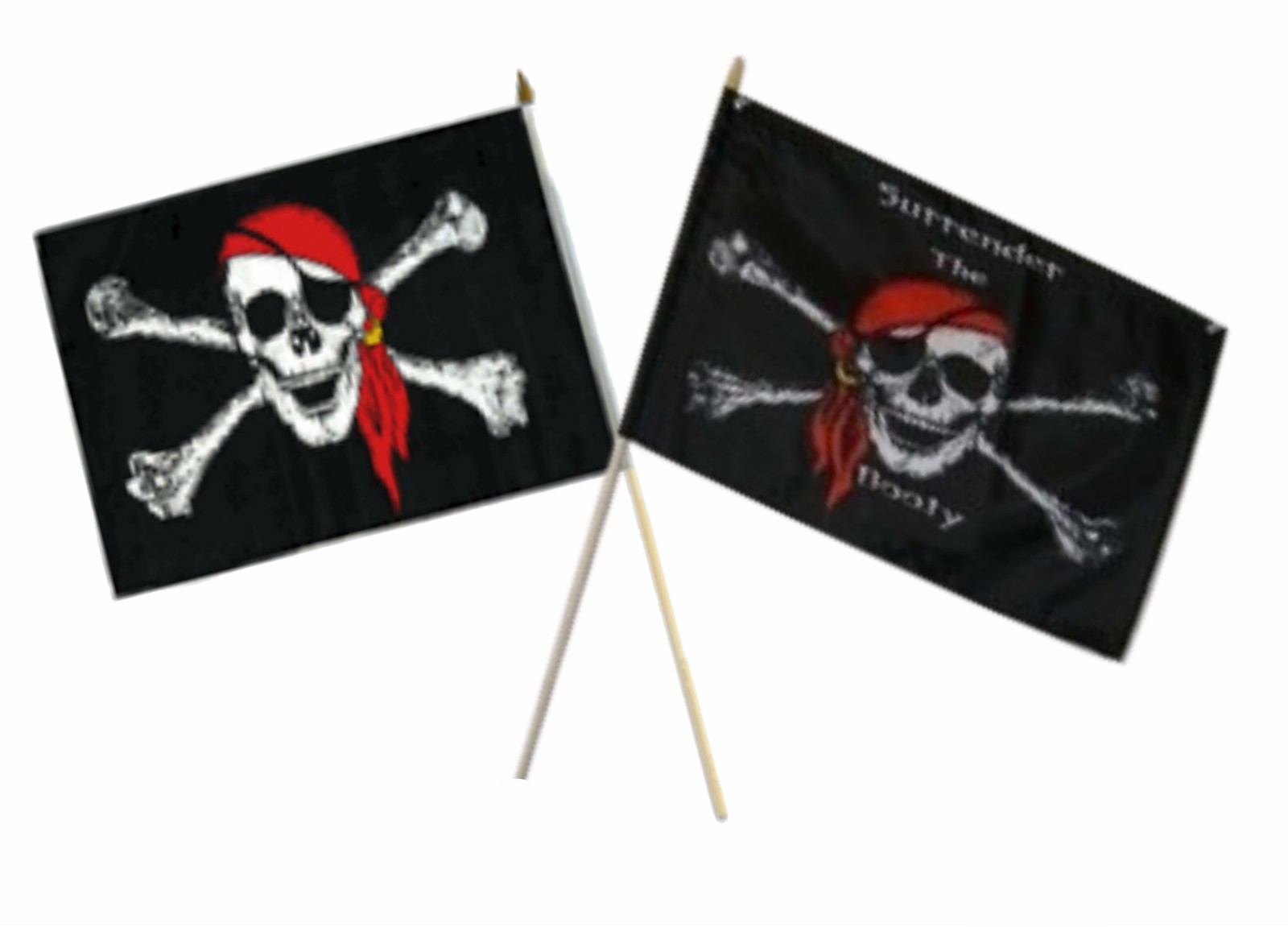 12x18 12"x18" Wholesale Combo Pirate Red Hat & Surrender Booty Stick ...