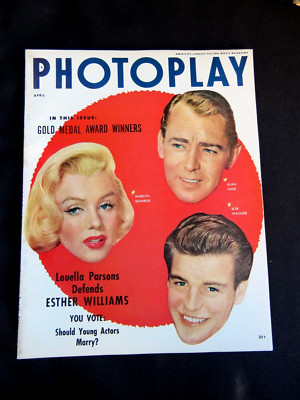 Photoplay Magazine April 1954 Marilyn Monroe, Bob Wagner Alan Ladd ...