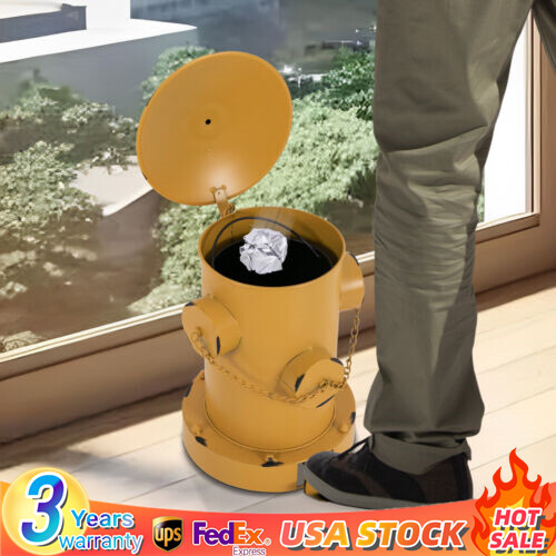 Yellow Retro Step-on Garbage Can Indoor Outdoor 11.8*15.35 In Waste Bin ...